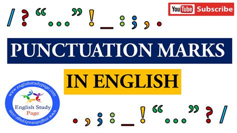 Punctuation Marks In English Video English Study Page
