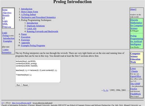 Monash University Prolog Tutorial Handout For 9th 10th Grade