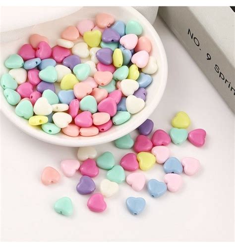 하트모양 구슬 인기템 레진아트 대용량 플라스틱 파스텔 비즈 팔찌만들기 공예 쇼핑추천 500g 티몬