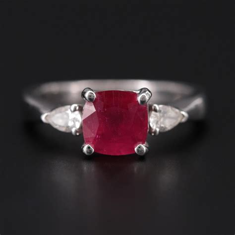 Customizable 26 Carat Marquise Cut Ruby Diamond Engagement Ring