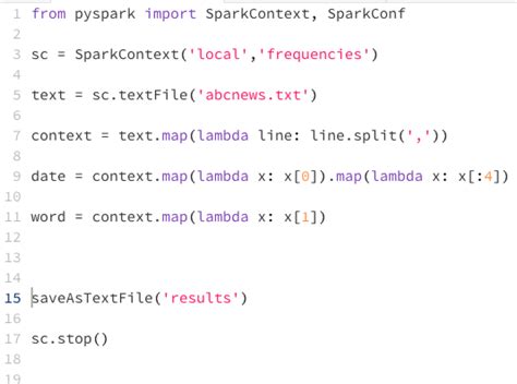 solved i need to use spark rdd with text to find for each