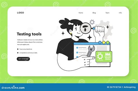 Software Testing And Debugging Web Banner Or Landing Page It Specialist Stock Vector
