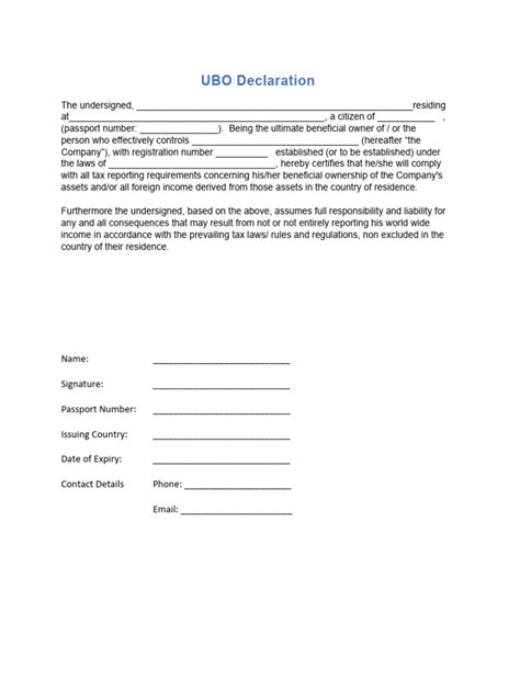 Ubo Declaration Pdf