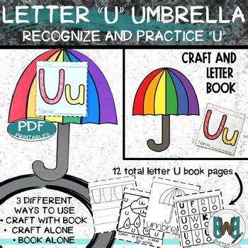 Phonics Alphabet Beginning Letter Recognition Uu Umbrella Craftivity