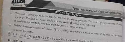 Physics Basic Mathematics Used In Physics Vectors The X And Y Comp