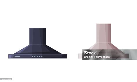 가정용 또는 가정용 전기 가전 벡터 세트로 주방 후드 또는 배기 후드 주방 후드에 대한 스톡 벡터 아트 및 기타 이미지 주방 후드 벡터 일러스트레이션 Istock