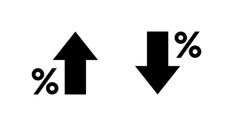 Percent Growth And Decline Icon Percentage Arrow Up And Down Sign