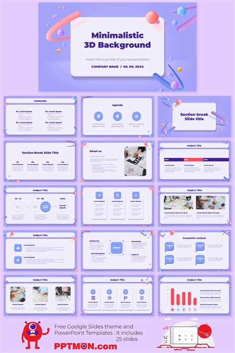Minimalistic D Background Free Presentation Design Google Slides Themes PowerPoint