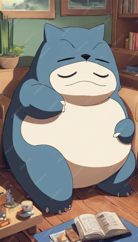 Snorlax El Pokémon Dormido Gigante De La Relajación Y La Paz Foto Premium