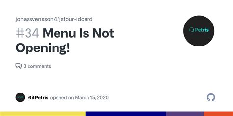 menu is not opening · issue 34 · jonassvensson4 jsfour idcard · github