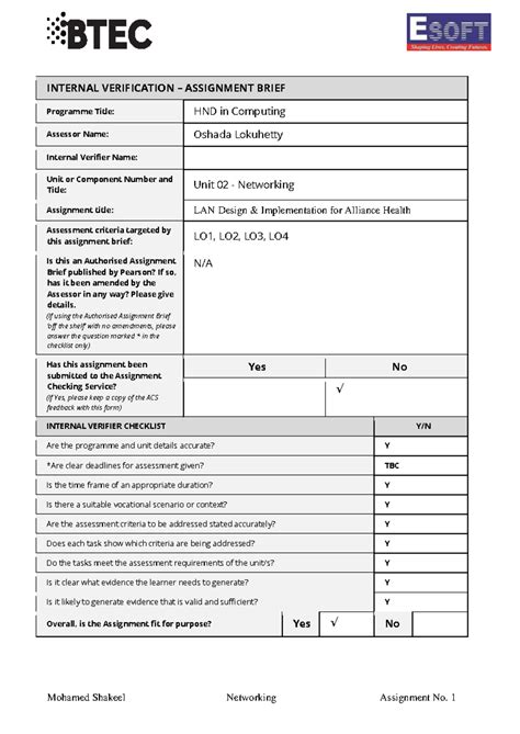 Hnd Computing Unit 02 Networking Assignment 01 Lan Design