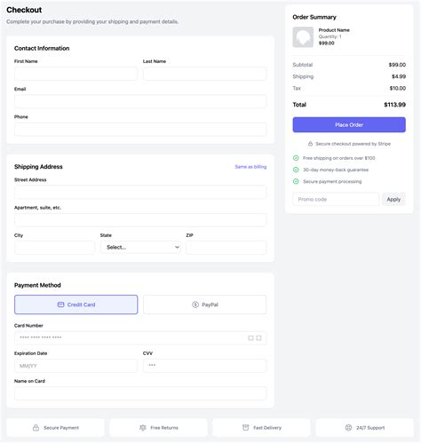 전자상거래 체크아웃 양식 스타트업풀