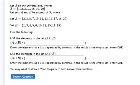 Solved Let S Be The Universal Set Where Chegg Com