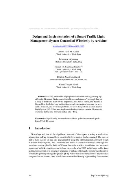 Pdf Design And Implementation Of A Smart Traffic Light Management System Controlled Wirelessly