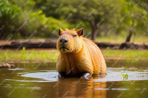 Capybara In The Natural Habitat Of Northern Pantanal The Biggest Rodent