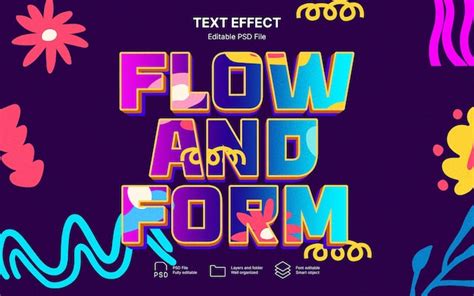 Premium Psd Flow And Form Text Effect