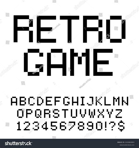 Retro Game Pixel Art Font Pixelated 库存矢量图免版税2226963893 Shutterstock
