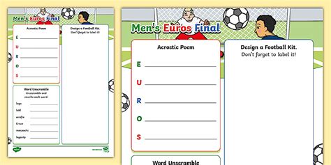 Ks1 2024 Mens Euros Final Boredom Buster Teacher Made