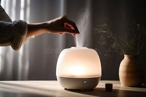 Aromatherapy Diffuser Releasing A Warm And Soothing Mist Into The Air Stock Illustration