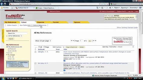 Endnote Web Importando Referências Youtube
