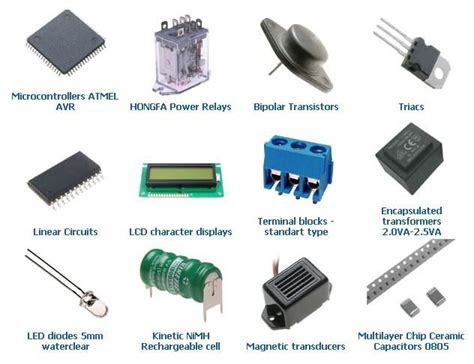 Various Electronic Components Are Shown In This Graphic Above The Words Microcontrole Atmel