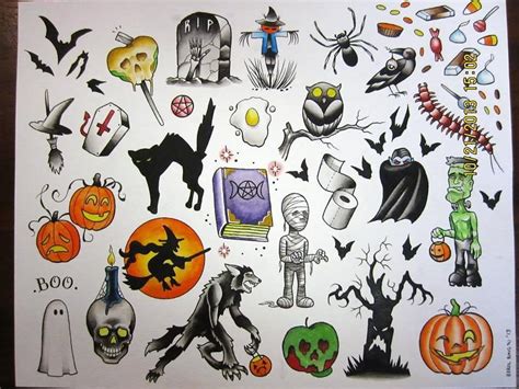 Halloween Tattoos Spooky Tattoos Halloween Tattoo Flash