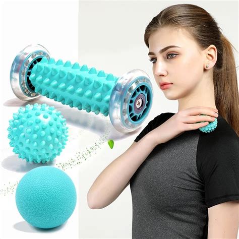 3pcs Foot Massage Roller And Spiky Massage Ball Set For Plantar