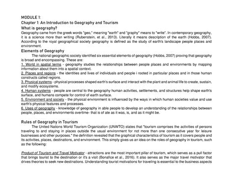 Module 1 Global Culture And Tourism Geography Module 1 Chapter 1 An Introduction To