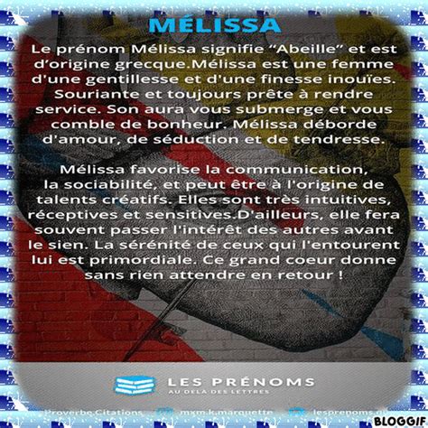 Signification Du Prénom Mélissa Signification Du Prénom Mélissa