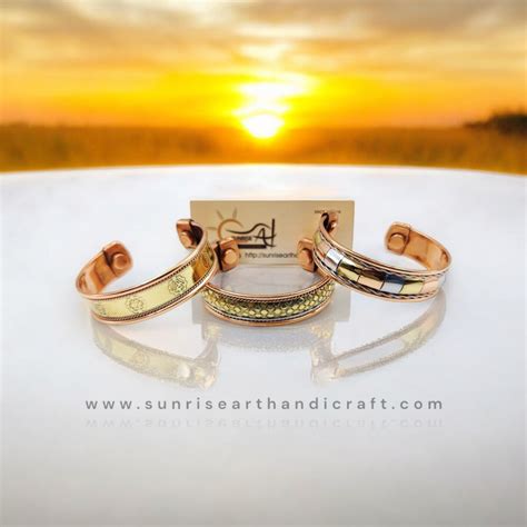 Brass Cuff Bracelet Sunrise Art Handicraft