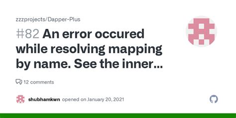 an error occured while resolving mapping by name see the inner exception for details