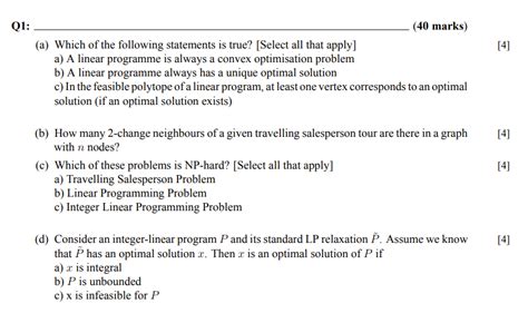 Solved A Which Of The Following Statements Is True