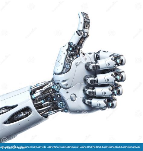 Robot Hand Giving Thumbs Up On White Background Ai Generative Stock Illustration Illustration