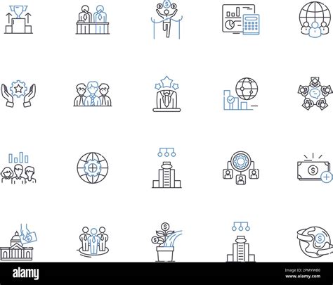 Globalization Outline Icons Collection Internationalization Interconnection Connection