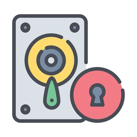 Hard Disk Drive Security Icon Data Protection Security Concept 30747034 Vector Art At Vecteezy