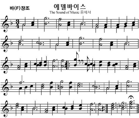 에델바이스 악보와 음악 네이버 블로그