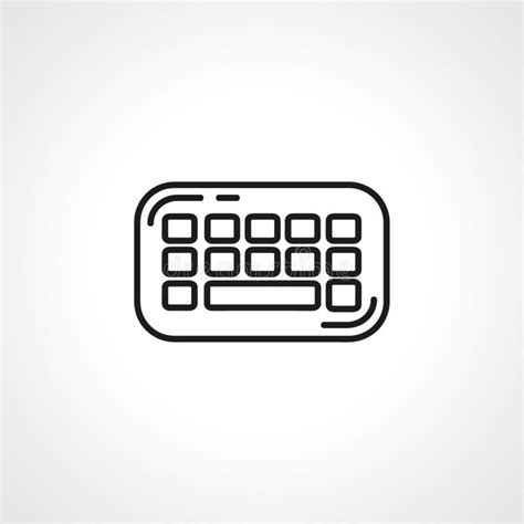 Keyboard Line Icon Computer Keypad Vector Illustration Isolated On