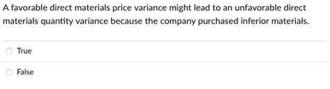 Solved A Material Cost Variance Can Be Further Separated