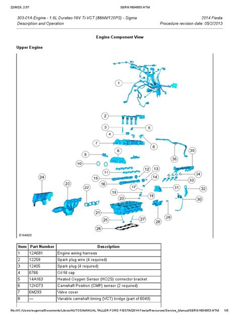 Description And Operation 1 6 Duratec 16v Ti Vct Pdf Propulsion Rotating Machines