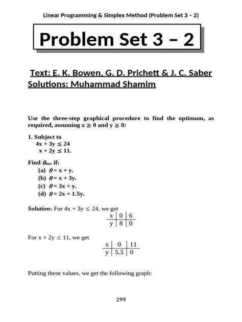 32 Problem Set 3 2 Pdf Linear Programming Mathematical