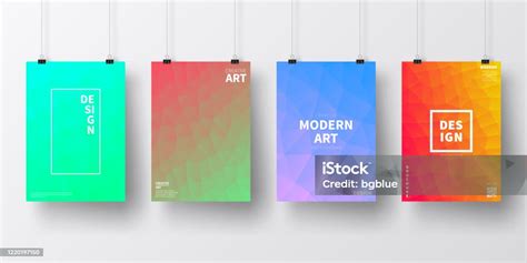 흰색 배경에 고립 된 다채로운 기하학적 디자인의 포스터 2차 도형에 대한 스톡 벡터 아트 및 기타 이미지 2차 도형 3차원