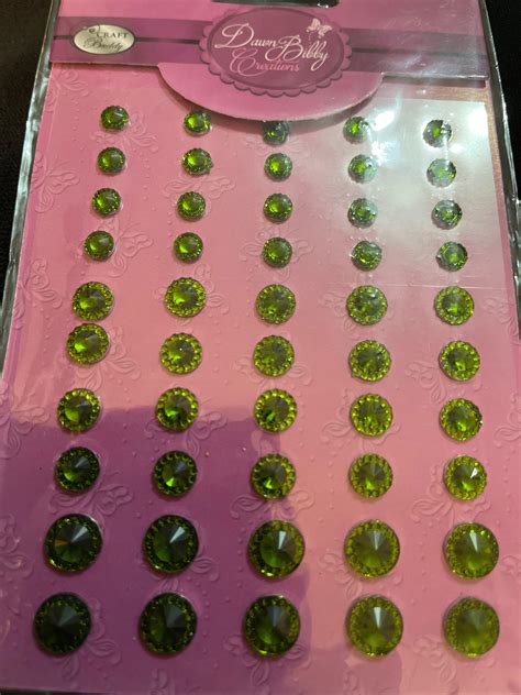 DBC POINTED RESIN ADHESIVE GEMS OLIVE GREEN