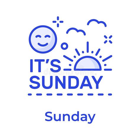 Happy Sunday Icon Design In Trendy Style Editable Vector Stock Vector