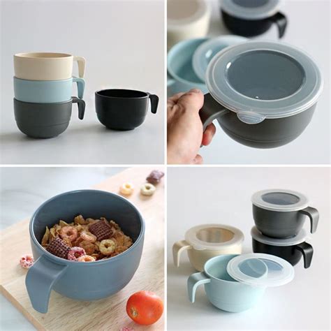 시리얼그릇 라면그릇 스프컵 씨리얼 죽 뚜껑 손잡이볼 감도 깊은 취향 셀렉트샵 29cm