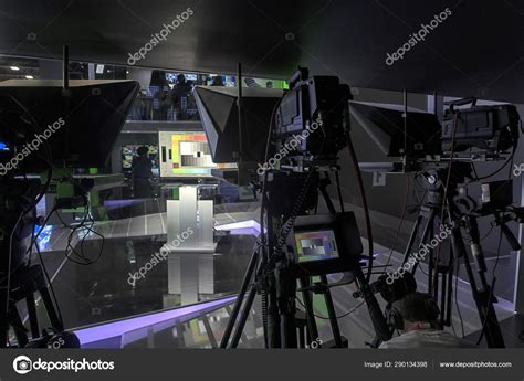 Tv Studio Set With Cameras