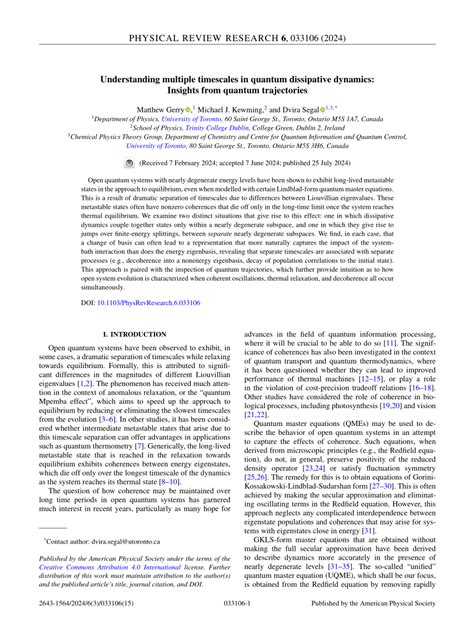 pdf understanding multiple timescales in quantum dissipative dynamics
