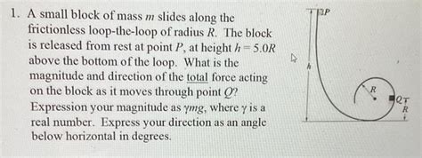 Solved A Small Block Of Mass M Slides Along The Frictionless