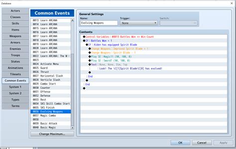How To Event An Evolving Weapon RPG Maker Forums