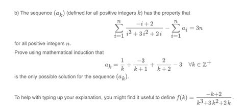 solved b the sequence ak defined for all positive