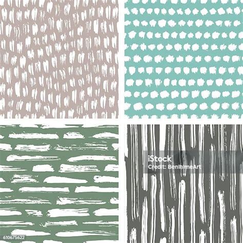 추상핸드 그린 매끄러운 패턴 세트 브러시 스트로크 텍스처 0명에 대한 스톡 벡터 아트 및 기타 이미지 0명 고풍스런 그림 그리기 Istock